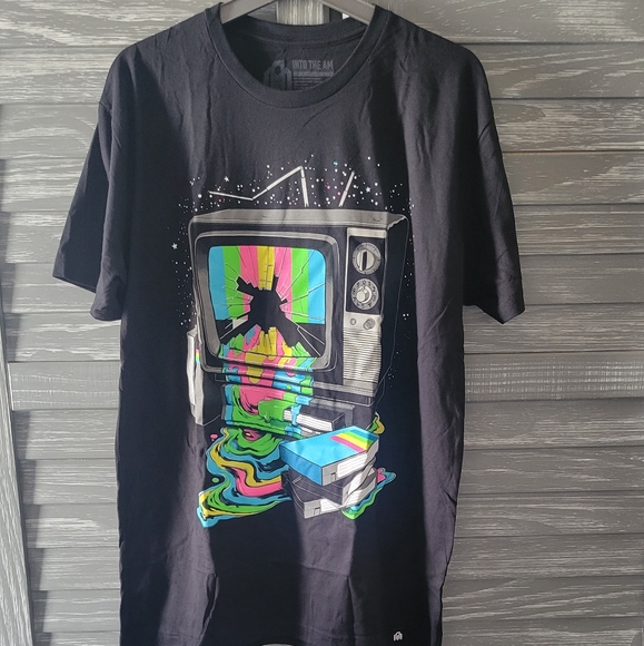 Into the AM | Shirts | Nwt Into The Am Black Tshirt Retro Tv Graphics ...
